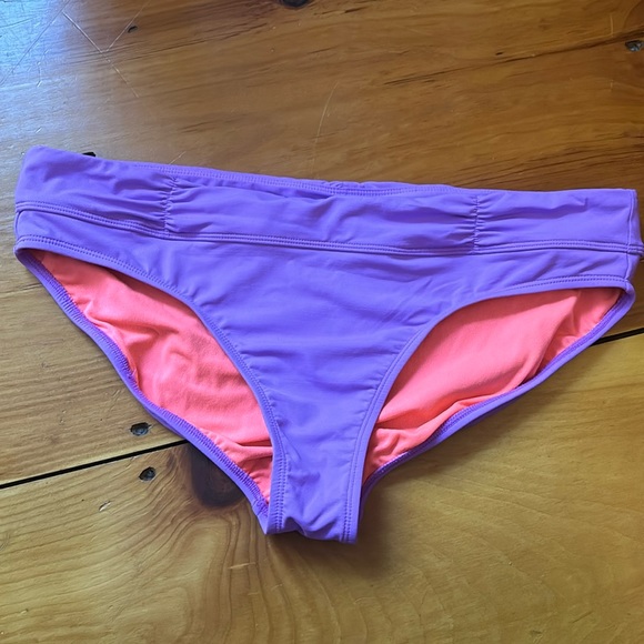 Athleta | Swim | Athleta L Purple Shirred Swim Bottoms Lined | Poshmark